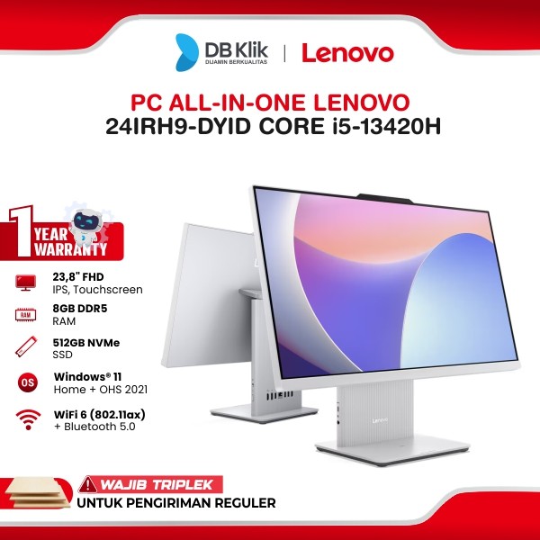 PC Aio Lenovo 24IRH9-DYID Core i5-13420H 8Gb 512Gb Ssd No Dvd 23,8 IPS ...