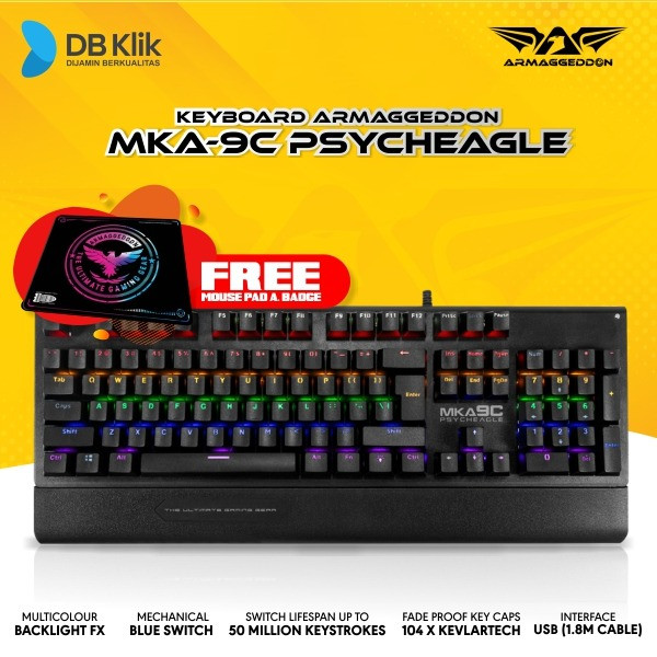 Bundling MKA Keyboard Armaggeddon MKA-9C PSYCHEAGLE + Mouse Mat Gaming ...