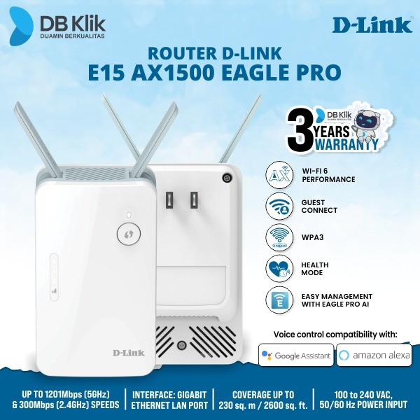 Router D-Link E15 AX1500 Eagle PRO AI Mesh System WiFi 6 Dual Band
