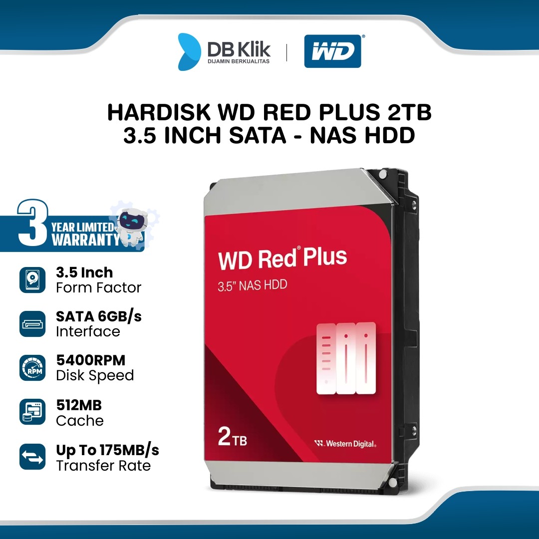Harddisk HDD WDC 2TB SATA RED - Hardisk WD RED 2TB 3.5 Inch SATA