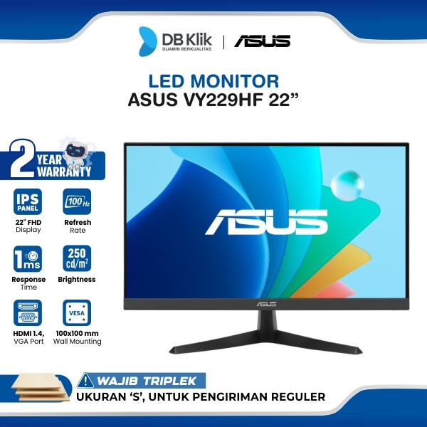 Led Monitor Asus VY229HF 22" IPS Fhd 100Hz 1ms Adaptive-Sync Hdmi Vga