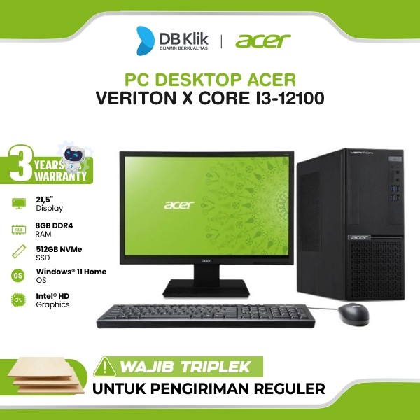 PC Desktop Acer Veriton X Core I3-12100 8GB/512GB Ssd Windows 11 Home ...