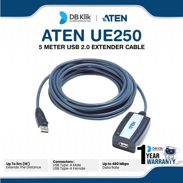 Aten UE250 5m Usb 2.0 Extender Cable