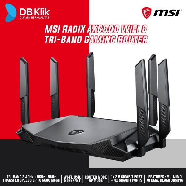 Router MSI Radix AX6600 WiFi 6 Tri-Band Gaming Router - RadiX AX 6600