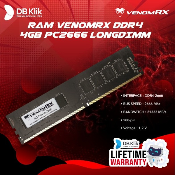 Jual Memory RAM VenomRX DDR4 4GB PC2666 LONGDIMM - VenomRX DDR4 4GB ...