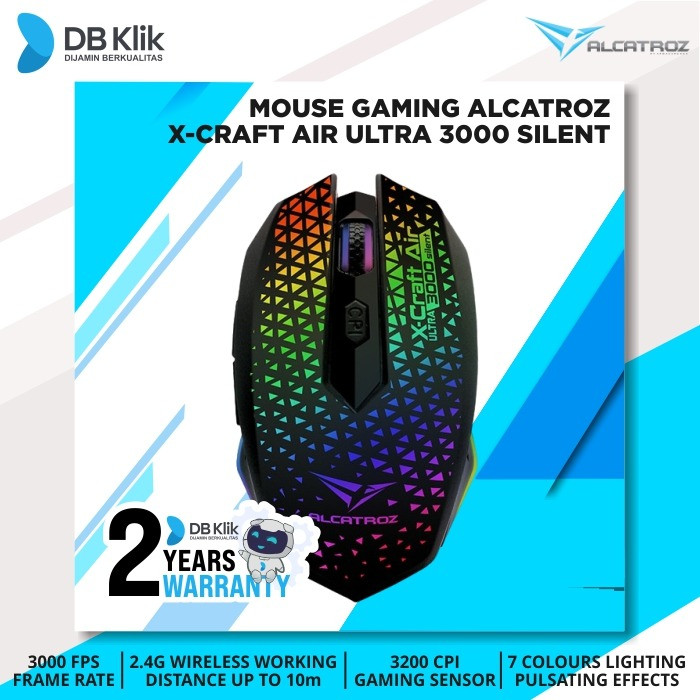 Mouse Gaming Alcatroz X-CRAFT Air Ultra 3000 Silent Wireless 3200CPI