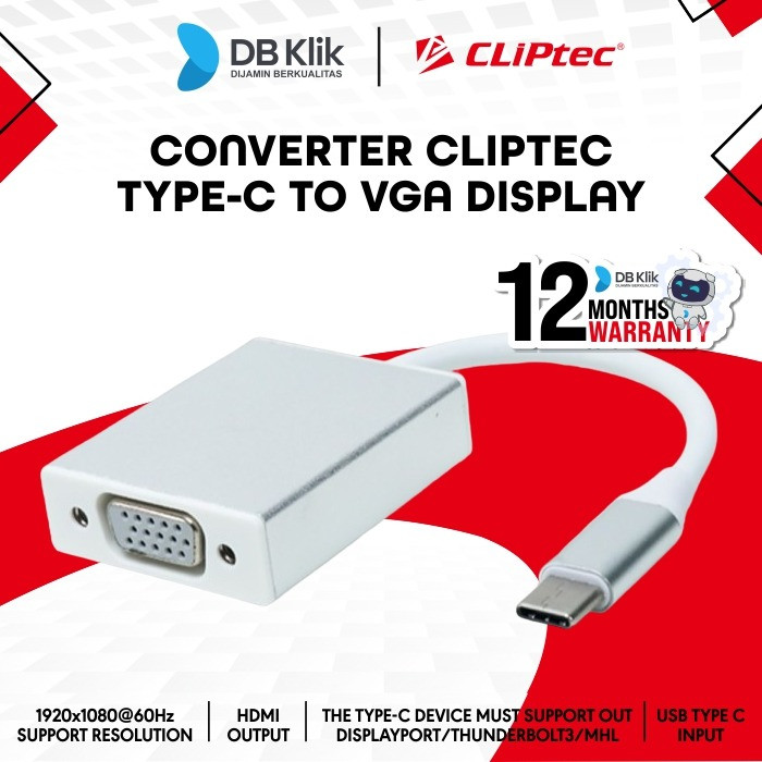 Converter CLIPtec CL-CC CV TYPE-C To VGA Display Adapter