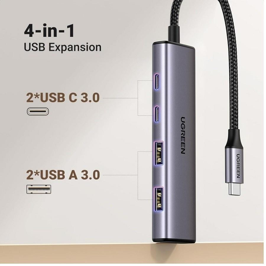 Usb Hub UGreen 4in1 USB-C to 2x USB-A, 2x USB-C (15395)