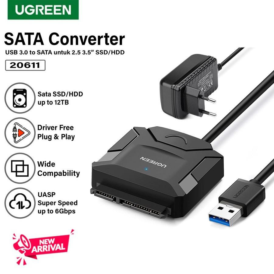 Converter SATA UGreen Usb A 3.0 to SATA For SSD HDD 2,5" 3,5" (20611)