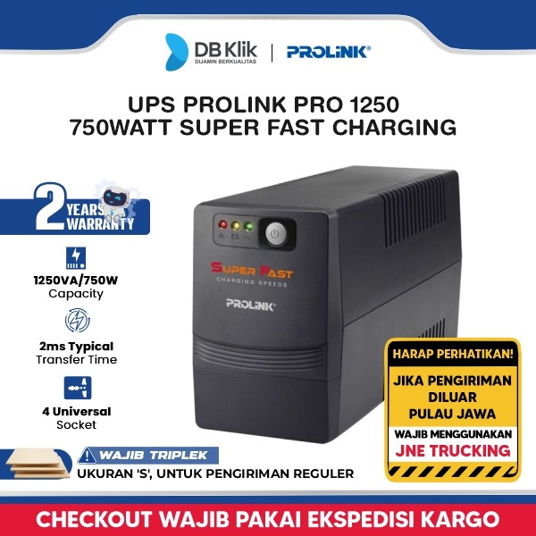 UPS PROLINK Pro 1250 750Watt Super Fast Charging- PROLINK Pro1250 SFCU