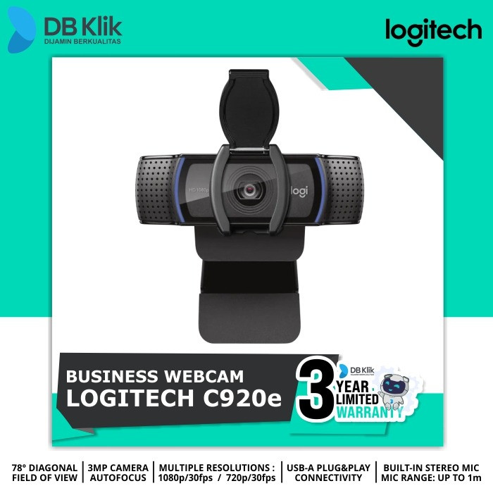 Jual Webcam Logitech C920e Full HD 1080P 30 fps - C920 e Business ...