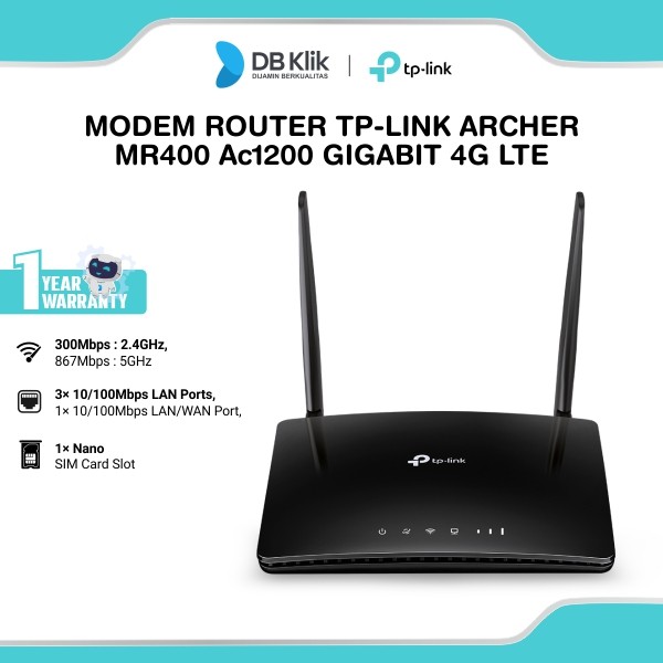Modem Router TP-Link Archer MR400 AC1200 Dual Band Gigabit 4G LTE