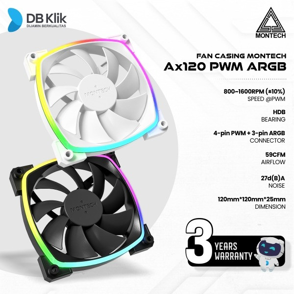 Jual Fan Casing Montech AX120 Pwm Argb - Montech AX 120 Pwm Fan ...