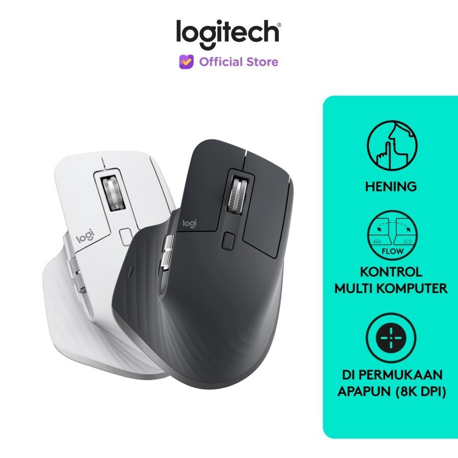 Jual Mouse Logitech MX Master 3S Wireless Bluetooth Quiet Click 1000DPI ...