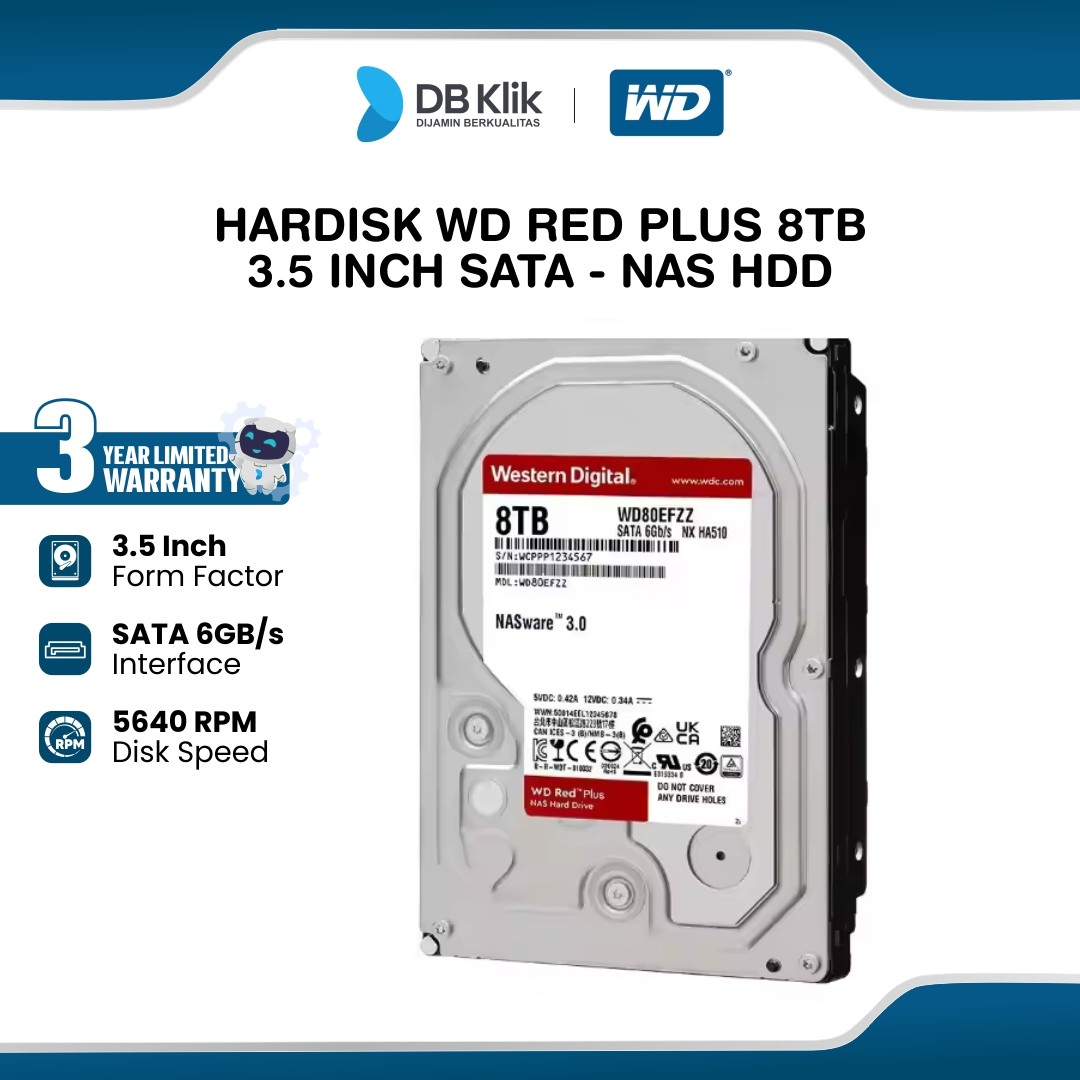 Harddisk HDD WDC 8TB SATA RED - Hardisk WD RED 8TB 3.5 Inch SATA